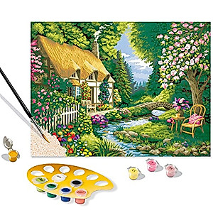 Ravensburger CreArt River Cottage Paint by Numbers Kit for Adults - Painting Arts and Crafts for Ages 14 and Up