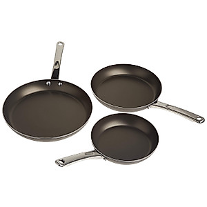 Farberware - 20065 Farberware Kitchen Ease Nonstick Frying Pan Set / Fry Pan Set / Skillet Set - 8 Inch, 10 Inch, and 11 Inch, Black