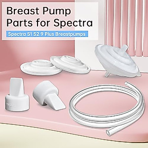 PumpMom Pump Parts Compatible with Spectra and Motif, Replacement Duckbill Valves, Tubes and Silicone Membrane for Spectra S2 Spectra S1 9 Plus and SG Breastpumps
