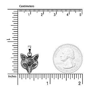 WithLoveSilver 925 Sterling Silver Cute Fox Head Pendant