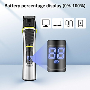 Roziapro Beard Trimmer for Men - 15 in 1 Mens Grooming Kit - Cordless Hair Clippers for Men - Nose Hair Trimmer Multifunctional Grooming Kit for Men - IPX5 Waterproof Beard Grooming Kit - USB Charging