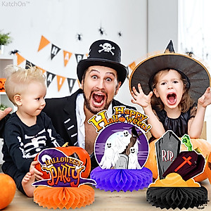 KatchOn, Spooky Halloween Centerpieces for Tables - Pack of 9 | Pumpkin Halloween Table Centerpiece for Halloween Table Decorations | Ghost Halloween Centerpiece for Halloween Decorations Indoor