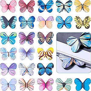 24 Pieces Magnetic Bookmarks Page Clip Magnet Butterfly Book Page Markers Magnetic Butterfly Bookmark Cute Book Marks for Kids, Students Reading, Office Stationery Supplies, Presents