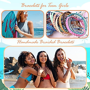 Long tiantian 12Pcs Bracelets for Womens Summer Bracelets for Beach Surfer Bracelets Set Summer Essentials for Womens Waterproof Bracelets for Women(U-12pcs-String Bracelets)