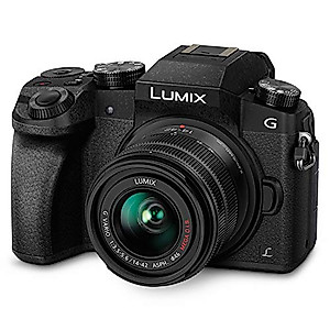 Panasonic LUMIX G7 4K Digital Camera, with LUMIX G VARIO 14-42mm Mega O.I.S. Lens, 16 Megapixel Mirrorless Camera, 3-Inch LCD, DMC-G7KK (Black)