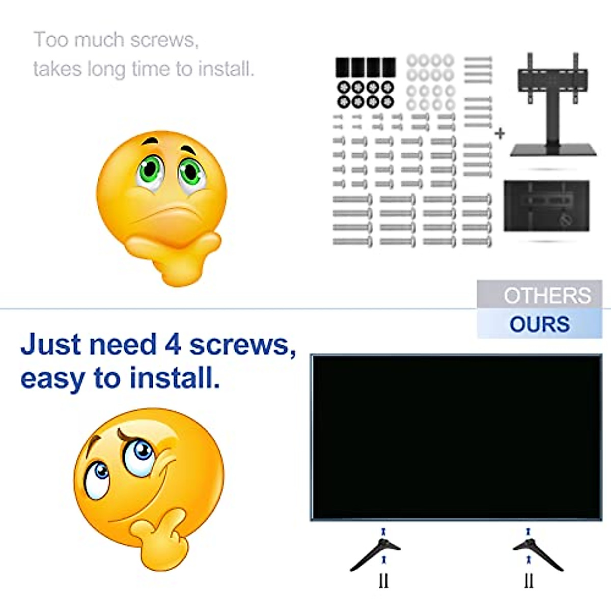TV Stand Base for Hisense TV Legs, Base Stand for Hisense 32" 43" 50" 55" 58" 60" 65" Smart TV, for 32H4030F3 43R6E3 50R6E3 50A6G 55A6G 55U6G 55H6570G 58R6E3 58H6870 65R6E1, TV Stand Legs for Hisense