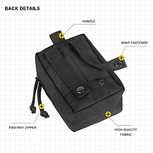 AMYIPO Mini MOLLE Pouch Multi-Purpose Compact Tactical Waist Bags Small Utility EDC Pouch (Black - Mini Pouch (2PCS))