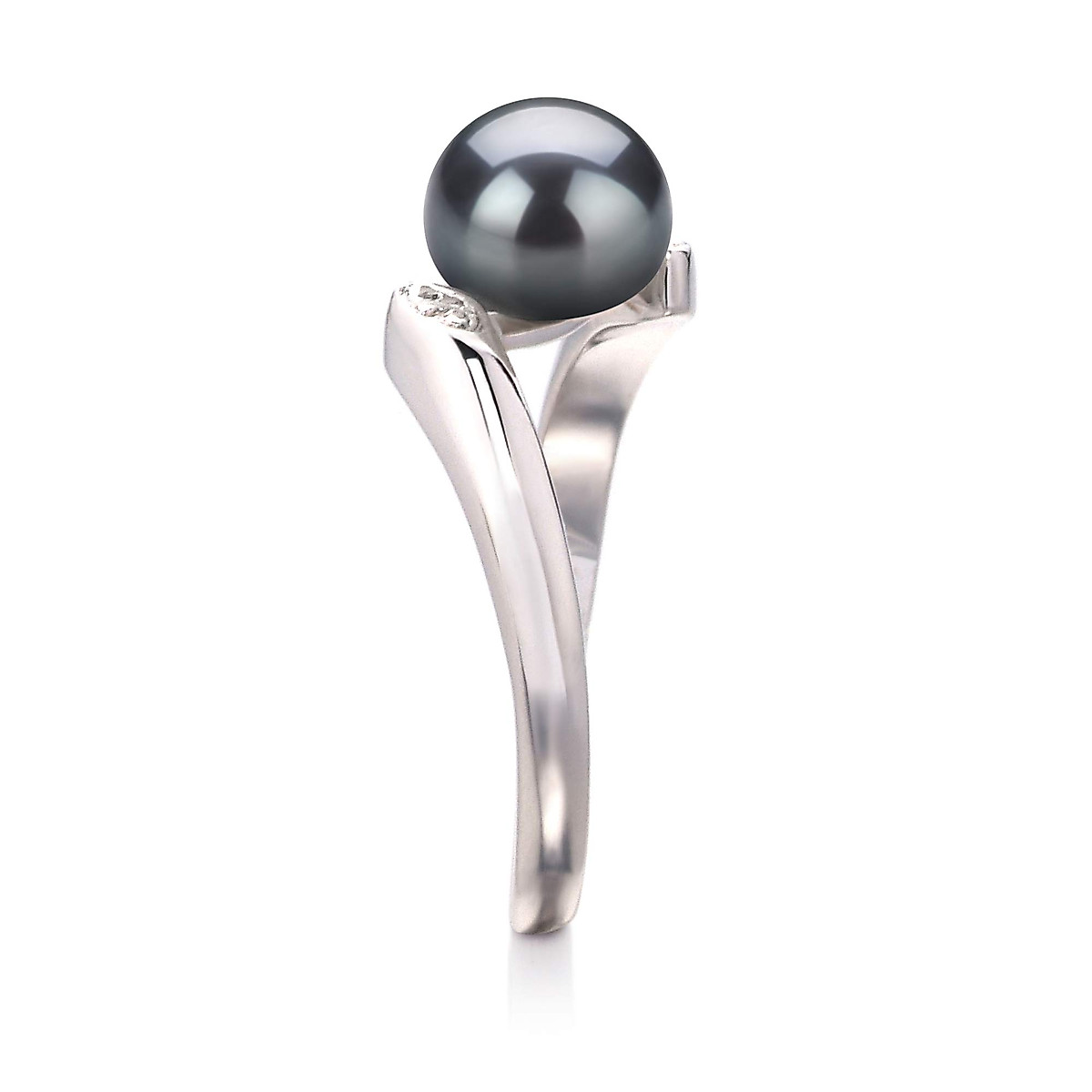 Dana Black 6-7mm AAA Quality Freshwater 925 Sterling Silver Cultured Pearl Ring For Women - Size-7