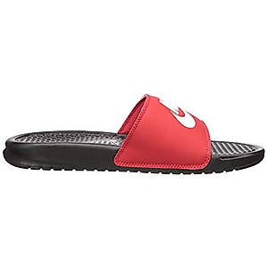 Nike Men's Benassi Just Do It Slide Sandal, Black/White-University Red, 13