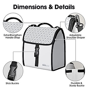 HOMESPON Insulated Lunch Bags for Women/Men - Leakproof Lunch Cooler Tote Bag with Adjustable Shoulder Strap - Foldable Lunch Box for Adults, Office Work, Picnic, Beach (Light Grey)