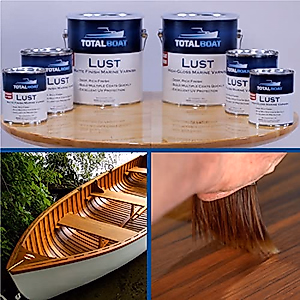 TotalBoat-496608 Lust Marine Varnish, High Gloss and Matte Finish for Wood, Boats, Outdoor Furniture (Matte, Gallon)