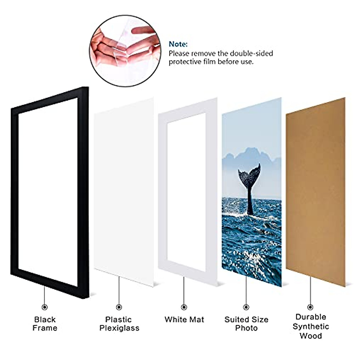Diamond Art Painting Frames 4 Pack, 12.9x16.9in / 33x43cm Picture Frame Suitable for 12x16 Diamond Art Canvas - Black
