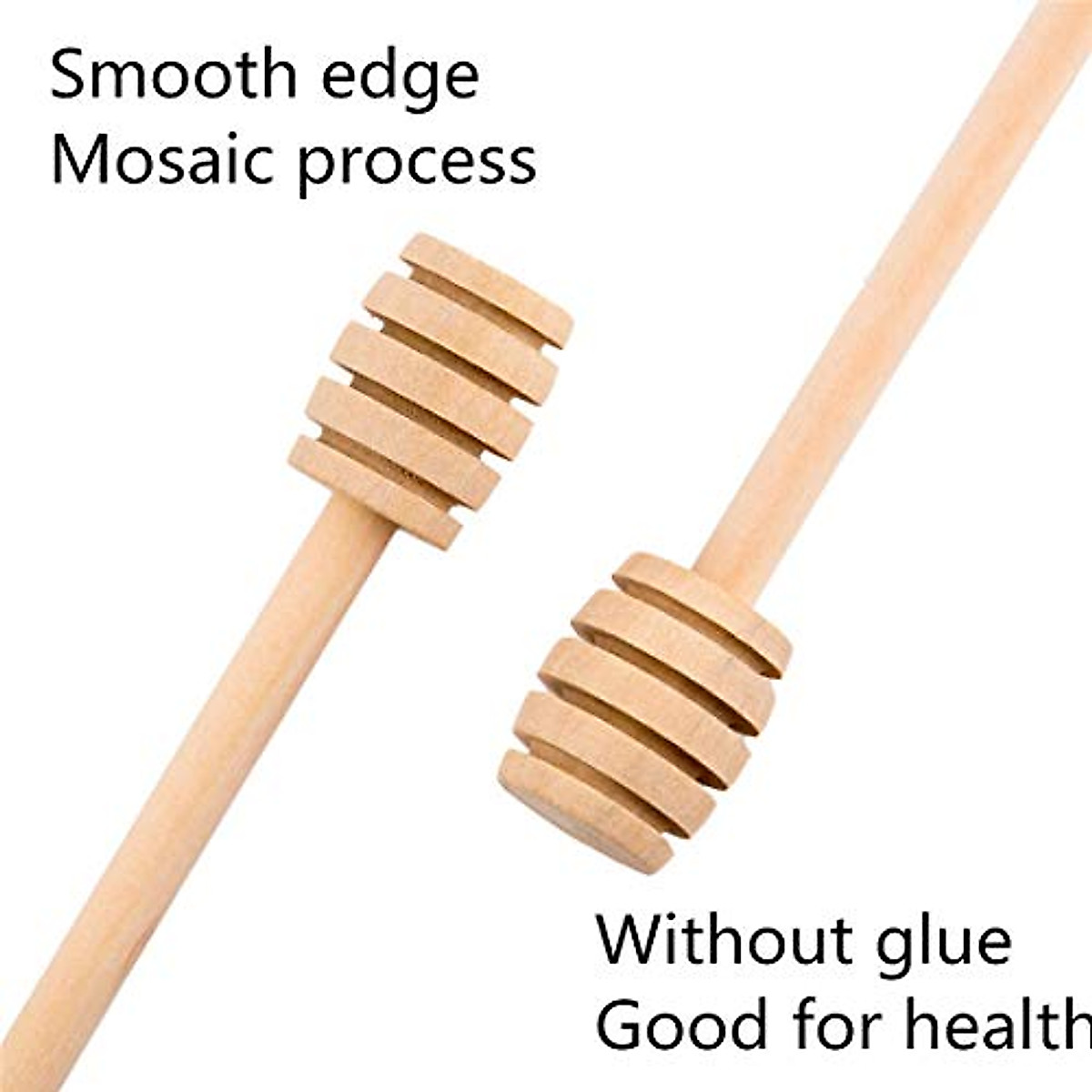 100-Pack 6 Inch Portable Wooden Jam Honey Dipper Honey Sticks for Honey Jar Dispense Drizzle Honey (6inch 100pcs)