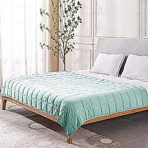 Giantex Weighted Blanket with Duvet Covers, Hot and Cold Duvet Cover Set, 60" x 80" | 15lbs, Cozy Heavy Blanket with Premium Glass Beads, Weighted Blanket for Hot and Cold Sleepers (Green)