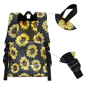 Bluboon Mesh Backpack for Girls Kids See Through School Bookbag with Mesh Drawstring Bag Semi-Transparent Beach Bag Daypack Gear Backpack