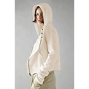 Azuki Stay Fashionable And Comfortable White SweatshirtWwomen Zip-Up In Waffle Grid Fabric-Size XL