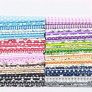 BESPORTBLE Quilted Sheets 7pcs Craft Felt Fabric Sheets Flower Printed Cotton Fabric Squares Floral Patchwork Squares for DIY Sewing Craft Farmhouse Decoration 50cm Red Cotton Bed Sheets