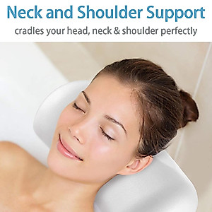 Bath Pillow for tub, Waterproof Bath Pillows for tub Neck and Head Support, Comfortable Bath tub Pillow headrest for Soaking, Spa, Tub Pillow for Bath Accessories with Strong Non-Slip Suction Cups