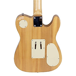 GoDpsMusic 6 String Solid-Body Electric Guitar, Left-Handed Grass-Stained Blue Jean (ST-ET-LH-HYBRID-FL-FMBLJ-KIT)