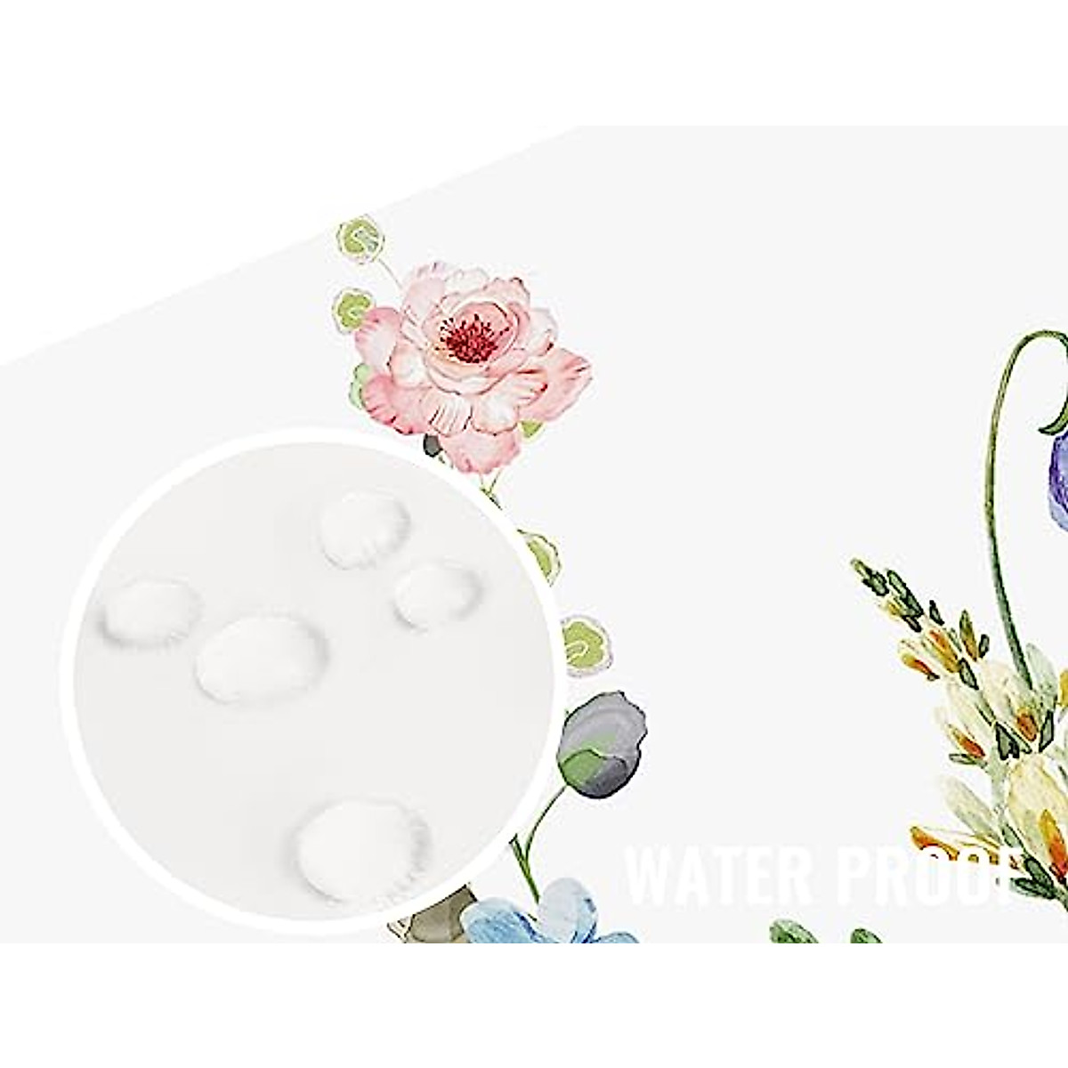 Allenjoy Watercolor Abstract Floral Lightweight PEVA Waterproof Shower Curtain with 12 Plastic Hooks 72"x72"