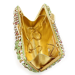 ZLXDP Women Colorful Crystal Hollow Out Clutch Bags Wallet Wedding Evening Bag