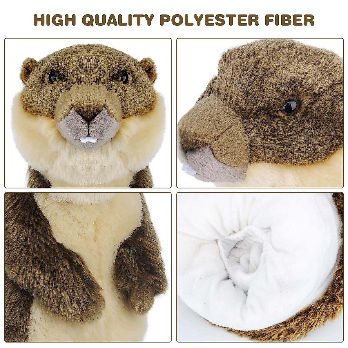 Golf Club Covers, Groundhog/Sloth Marmot Golf Head Covers, Gopher Cover for Drivers, Adorable Crafted Plush Animal Covers, Brown Beige for Men, Women