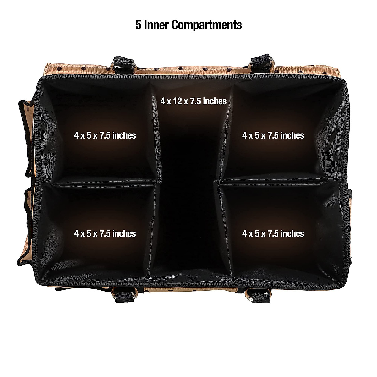 SINGER Storage Collapsible Tote Caddy, Sewing & Craft Storage, Polka Dot Print