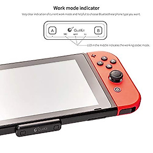 GuliKit Route Air Bluetooth Adapter for Nintendo Switch/Switch Lite PS4 PC, Dual Stream Bluetooth Wireless Audio Transmitter with aptX Low Latency Connect Your AirPods Bluetooth Speakers Headphone
