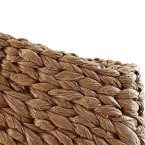 HBJE Women Handbag Rattan Wicker Straw Woven Half-round Bag Large Capacity Female Casual Travel Tote Fashion,Black white