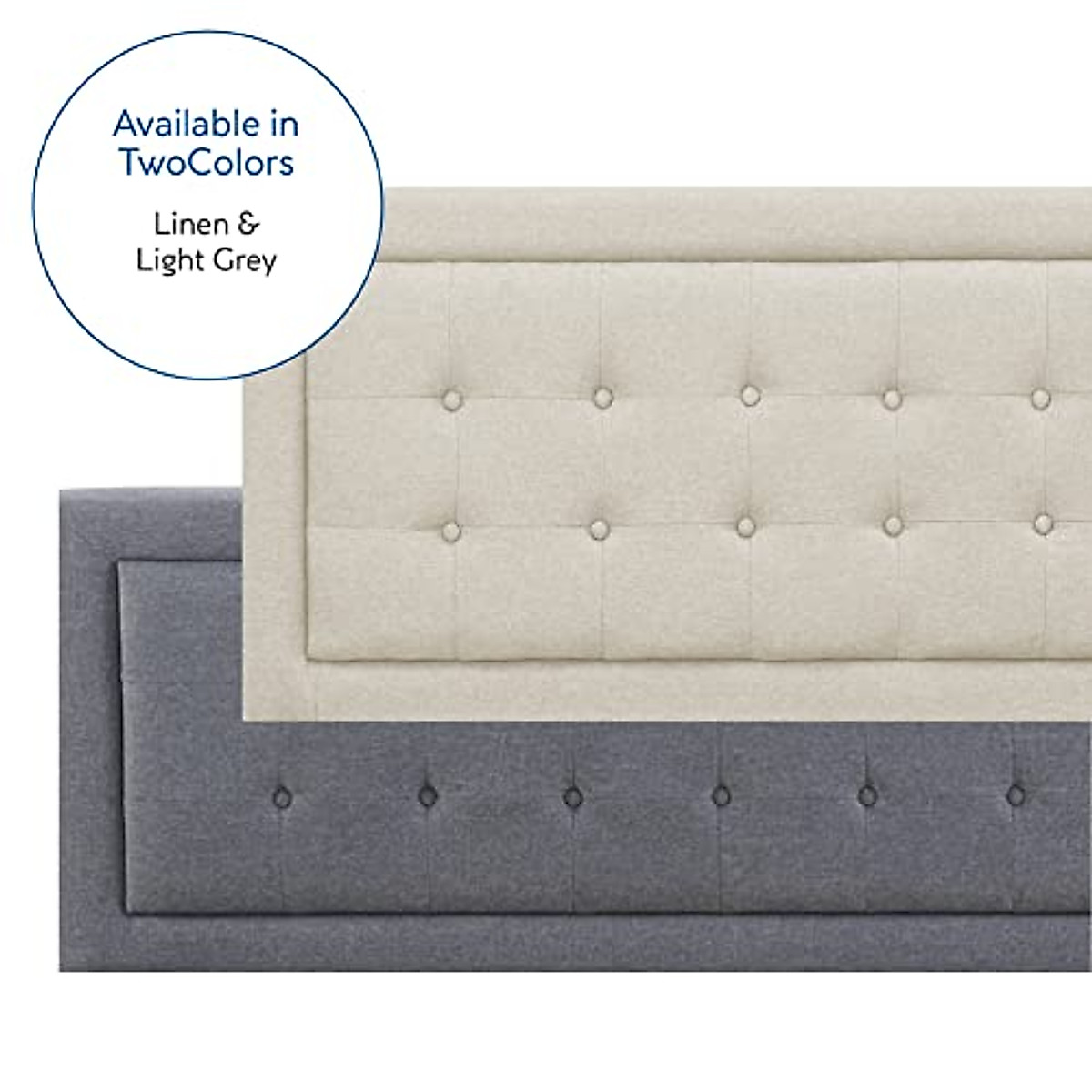 Classic Brands Mornington 2.0 Upholstered Platform Bed | Headboard and Metal Frame with Wood Slat Support, Grey, King