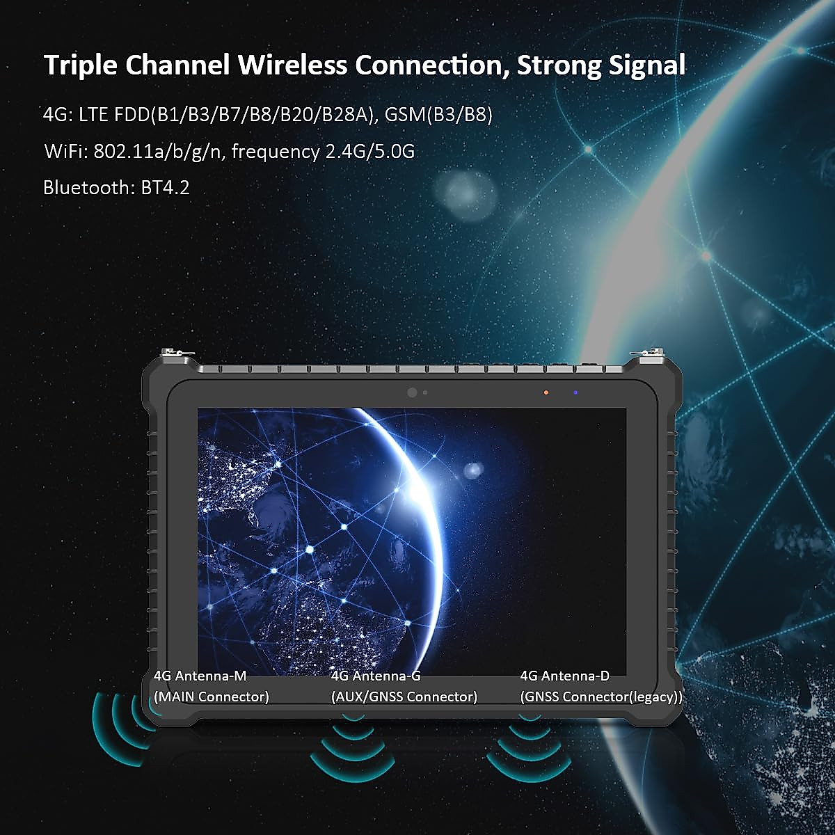 SunKol 10.1" IP67 Rugged Tablet (N5100 8GB+256GB) Windows 11 Pro Waterproof Industrial Tablet PC, Fingerprint, 12000mAh Battery, 500nit, GPS, WiFi, 4G, BT4.2, for Outdoor Field Work