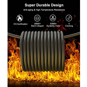 ALLEASA 50FT 4K HDMI Cable, High Speed with HDR10 & HDCP2.2, CL3 Rated for in-Wall Installation, Compatible with Roku TV, Laptop, PC, HDTV, Gaming Consoles