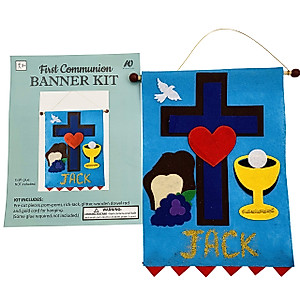 Westmon Works First Communion Banner Kit for Boys or Girls Catholic Craft Pack Pew Decoration Set