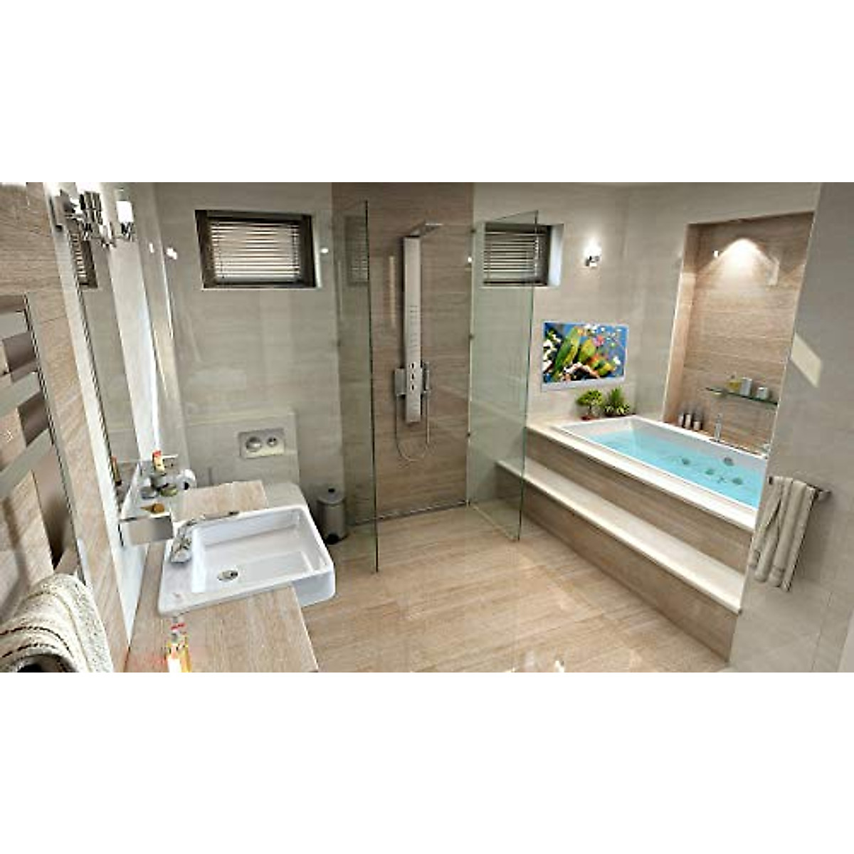 Soulaca Smart 27 inches Touchscreen Bathroom Magic Mirror TV for SPA Hotel Advertising Waterproof Television WiFi Bluetooth