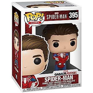 Spider-Man POP Marvel: Spiderman Video Game - Unmasked [Peter Parker] Funko Vinyl Figure (Bundled with Compatible Pop Box Protector Case), Multicolor, 3.75 inches