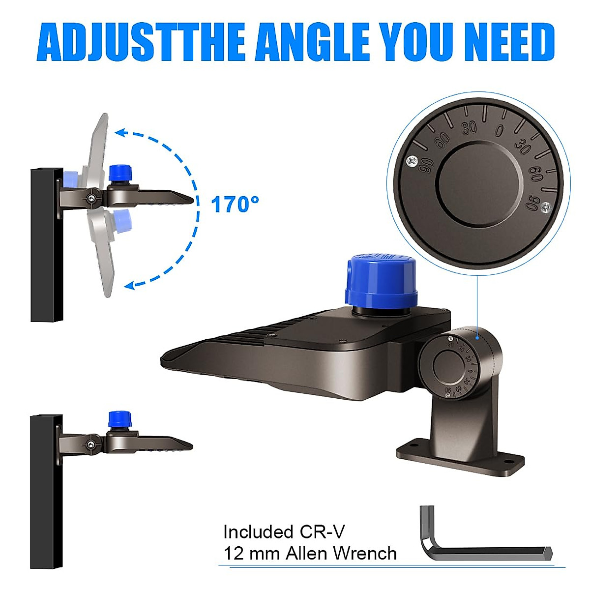 Juyace 150W led Parking lot Light Dusk to Dawn Outdoor Lighting Commercial Flood IP65 Waterproof 5000K Wall Mount 100-277V Shoe Box Street Yard Security Area（3 Pack