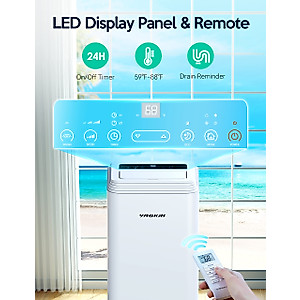 VAGKRI Portable Air Conditioners 12000 BTU, 3-in-1 AC Unit with Fan & Dehumidifier Cools up to 400 sq. ft, Portable AC with ECO Mode, 3 Fan Speeds, Auto Swing, 24H On/Off Timer, Remote Control