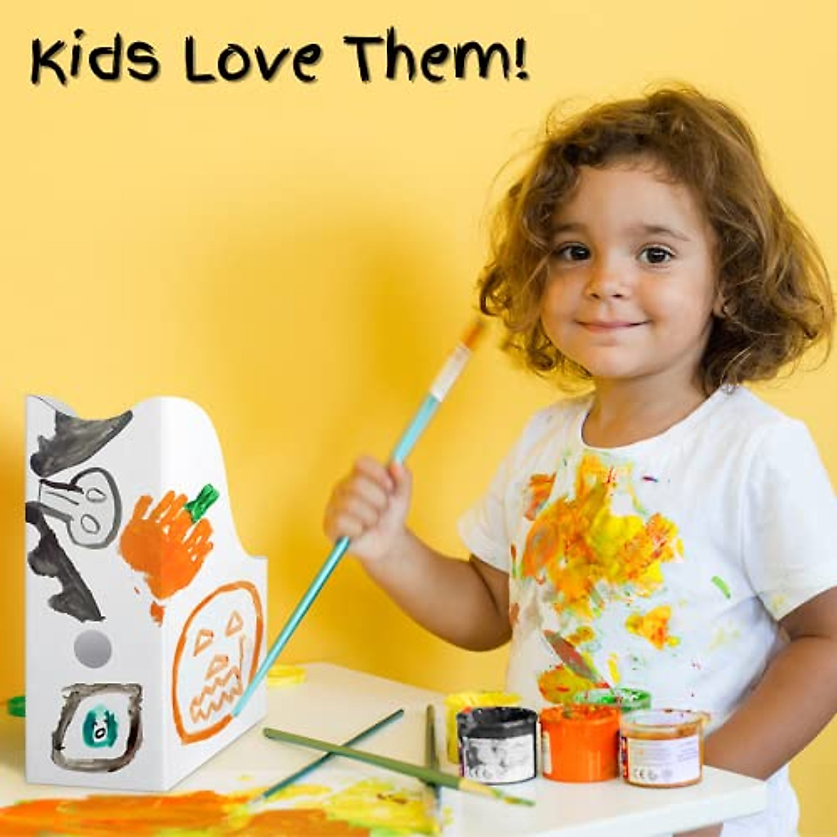 Dunwell White Magazine File Holder (6 Pack) - Sturdy Cardboard Magazine Holder, Vertical File Folder Holder, Magazine Holder for Desk, Office or Classroom Book Organizer, Paper Book Bins