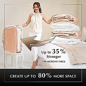 GENIE SPACE - Incredibly Strong Premium Cube Space Saving Vacuum Bags | 2 x MAXI (43x35x18in) | Airtight & Reusable | Create 80% more space | For Clothes, Towels, Bedding, Duvets and more..