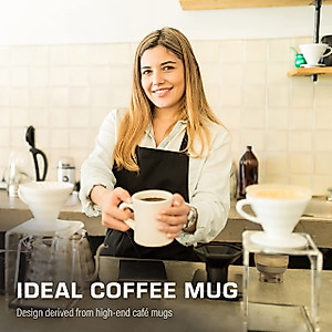 COLETTI Off White Coffee Mugs Set Of 6 – Diner Coffee Mug 11 oz – Mug Set, Stoneware Coffee Mugs, Coffee Cups Ceramic – Diner Coffee Mugs Heavy Retro Style – Dishwasher & Microwave Safe