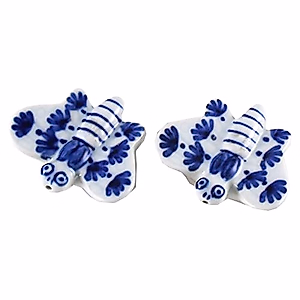 Porcelain Butterfly Salt and Pepper Shakers Blue and White
