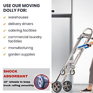 HaulPro Senior Convertible Hand Truck - Heavy Duty Loads 1,000 lbs. Aluminum Moving Dolly Converts from Hand Truck to Platform Push Cart in Seconds-Utility Cart with Anti Slip Handle (UNASSEMBLED)
