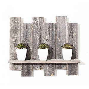 BarnwoodUSA | Farmhouse Staggered Wall Shelf - 100% Up-cycled Reclaimed Wood