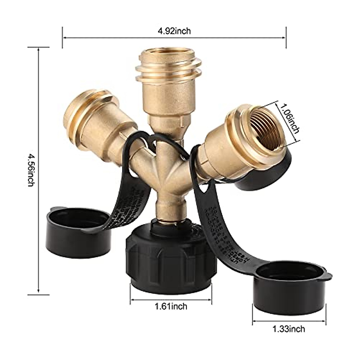 Lemfema Propone Splitter, Propane Tank 3 Y Splitter Adapter, 3 Way Propone Gas Splitter for Camping Stoves, BBQ Grills, RV Camper