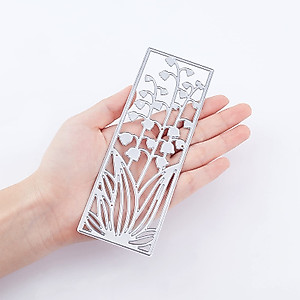 ORIGACH 4 Pcs Metal Flower Frame Cutting Dies for Card Making Embossing Stencil Die Cuts for Scrapbooking DIY Flower Bookmark Card Decoration