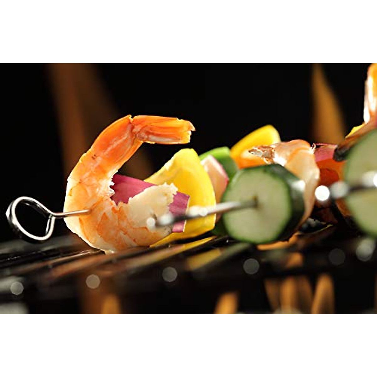 Grillers Choice Kabob Skewers, Set of 14, 15" Shish Kabob Skewers for Grilling. Made With Type 440 Stainless Steel, The highest Grade of Stainless Steel. Strong metal skewers.