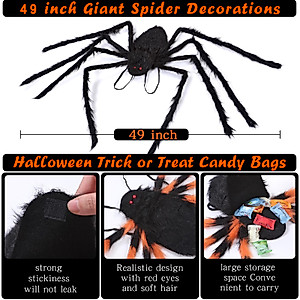 FathiSooc Halloween Spider Costume Party Decorations-Halloween Candy Spider Props with Straps for Kids realistic Spider Decor