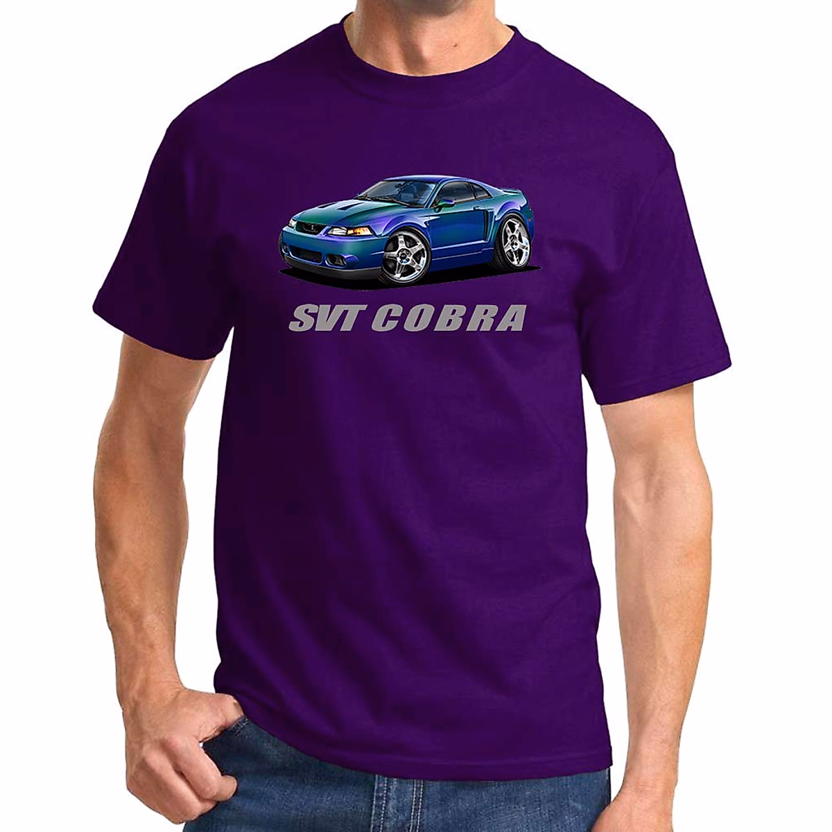 2004 Ford SVT Cobra Mystichrome Mustang Hardtop Full Color Design Print Tshirt Large Purple