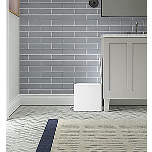 Kohler 20957-STW Trash Bin, 2.5 Gallon, White with Stainless Steel