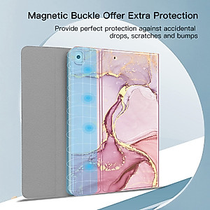 Backlit Keyboard Case for iPad 10.2 9th 8th 7th Generation - Wireless Detachable Keyboard Thin Slim Smart Folio Stand Tablet Cover Case for iPad 10.2 Inch/iPad Air 10.5"(3rd Gen)/iPad Pro 10.5", Pink